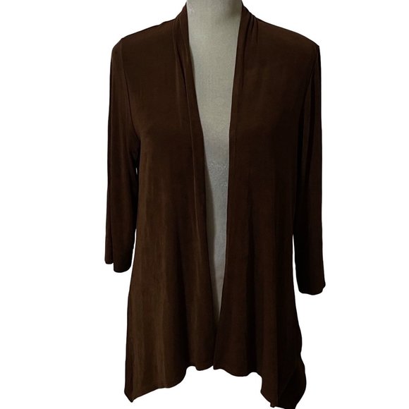 unknown | Sweaters | Womens Cardigan Lxl Top Solid Brown 34 Sleeve ...